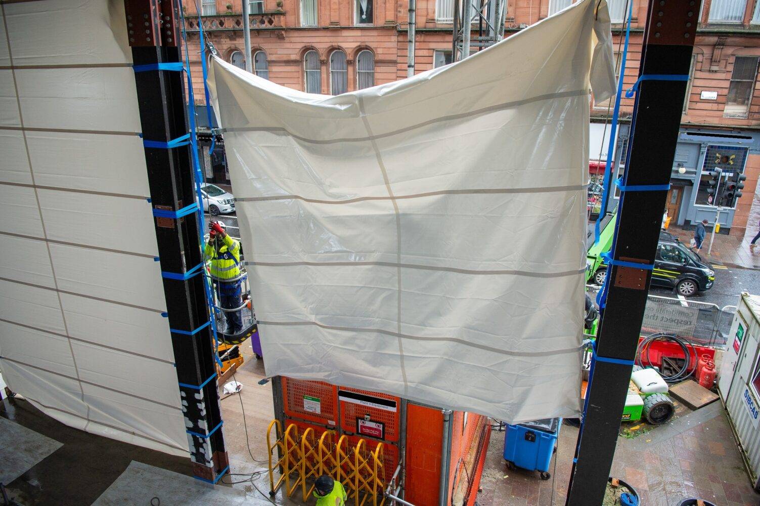 Using Temporary Fabric Screening to Aid Project Timelines - Base Structures