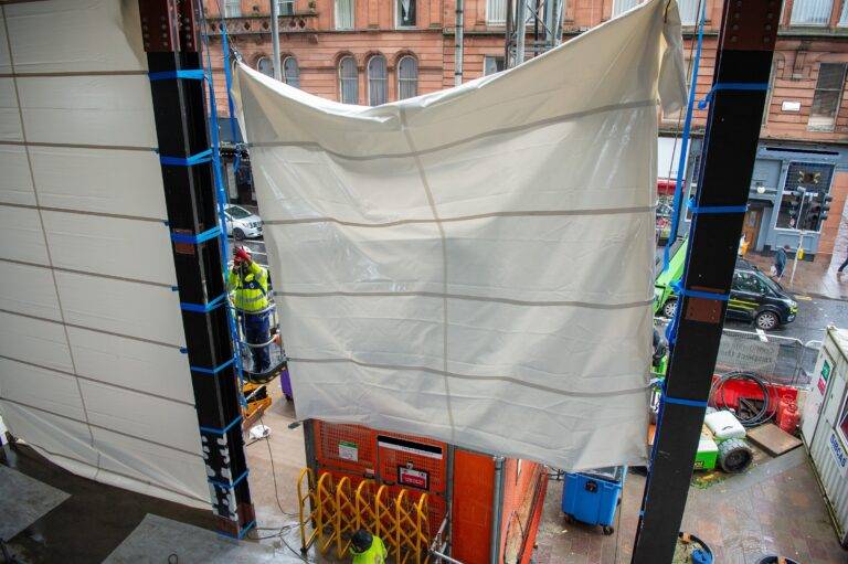 Using Temporary Fabric Screening to Aid Project Timelines - Base Structures